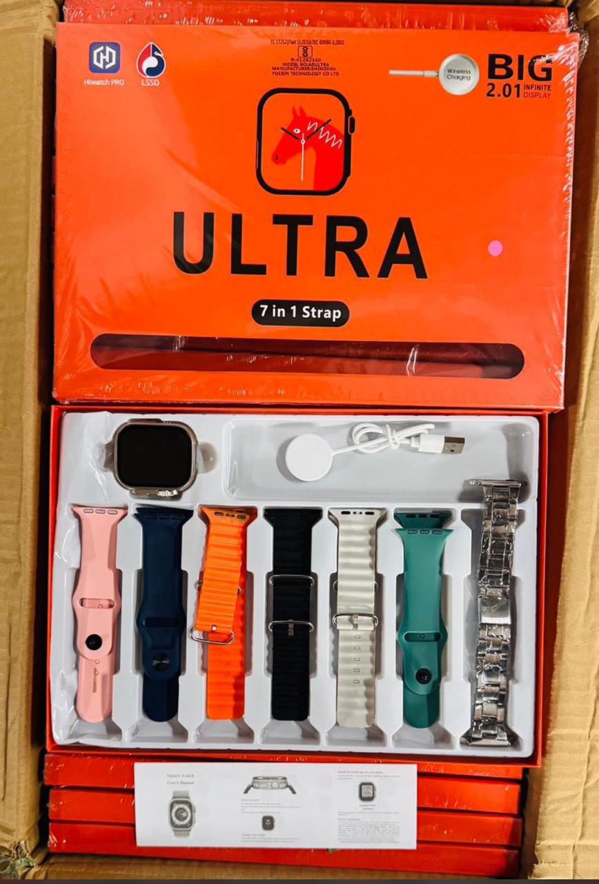 Ultra 7 in1 Smart watch Smartwatch (Multicolor Strap, Free Size ...